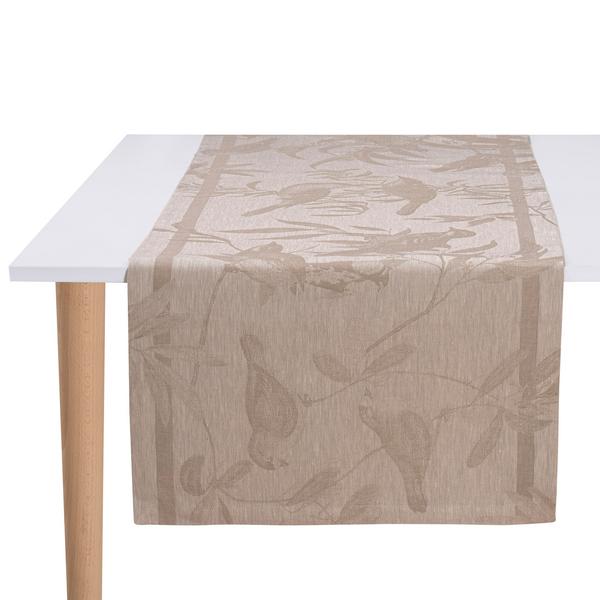 Le Jacquard Francais Tischläufer Voliere, beige, 50 x 150 cm | artedona.