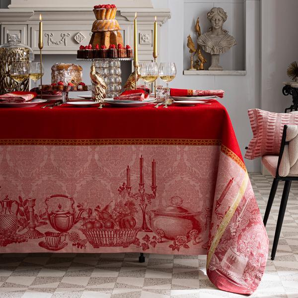 Le Jacquard Francais Festin table linen, red | artedona.