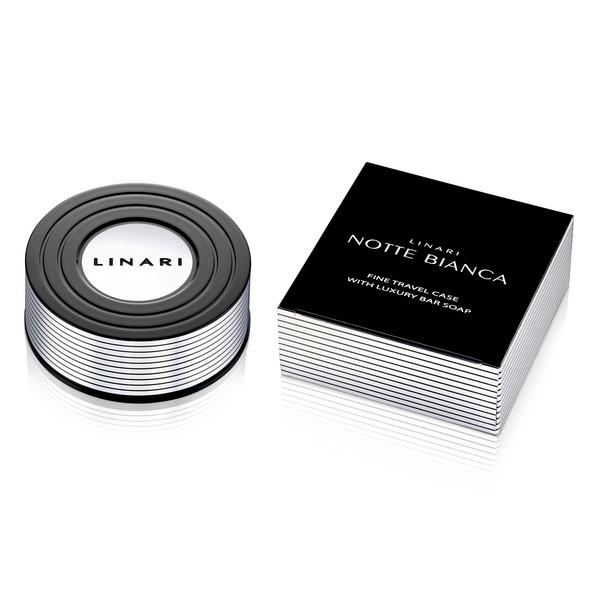 Linari Notte Bianca luxury bar soap with travel case | artedona.