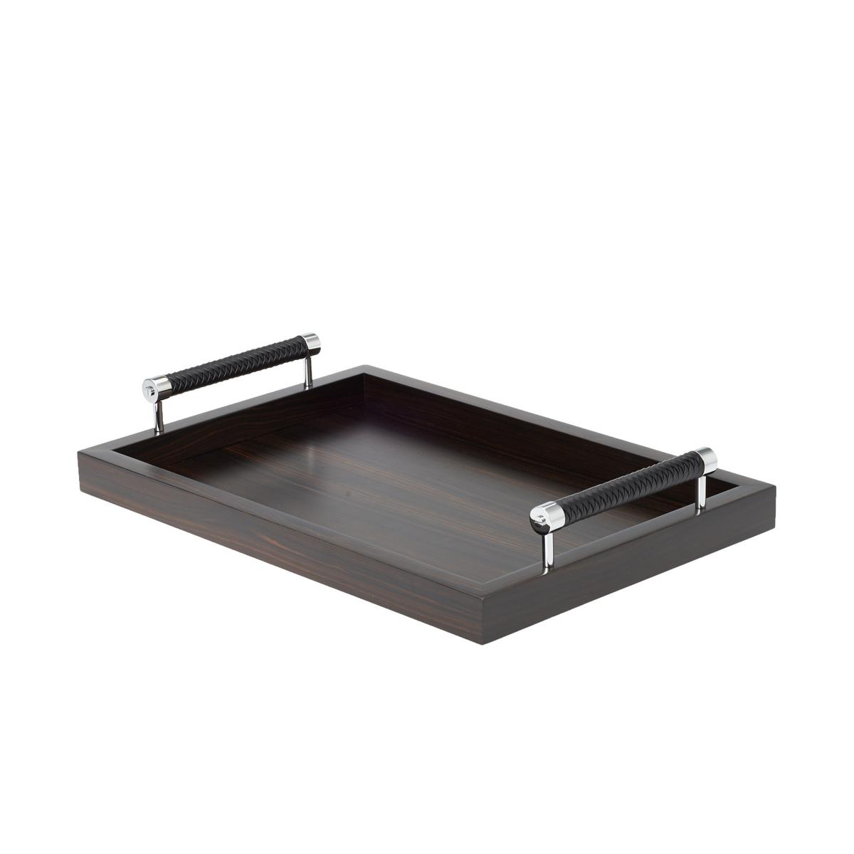 Riviere Macassar tray with leather handles, small | artedona.