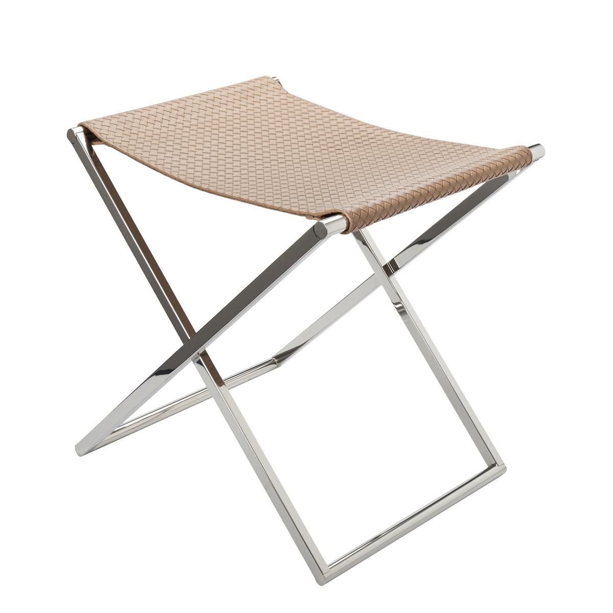 Riviere Milano luggage rack / folding stool, taupe | artedona.