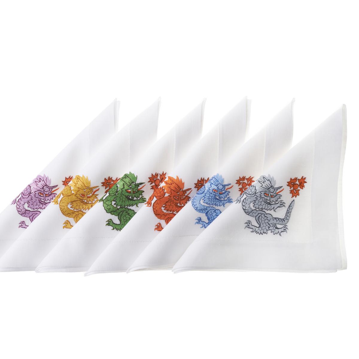 Eri Textiles Dragon napkins, set of 6 with 6 colours | artedona.