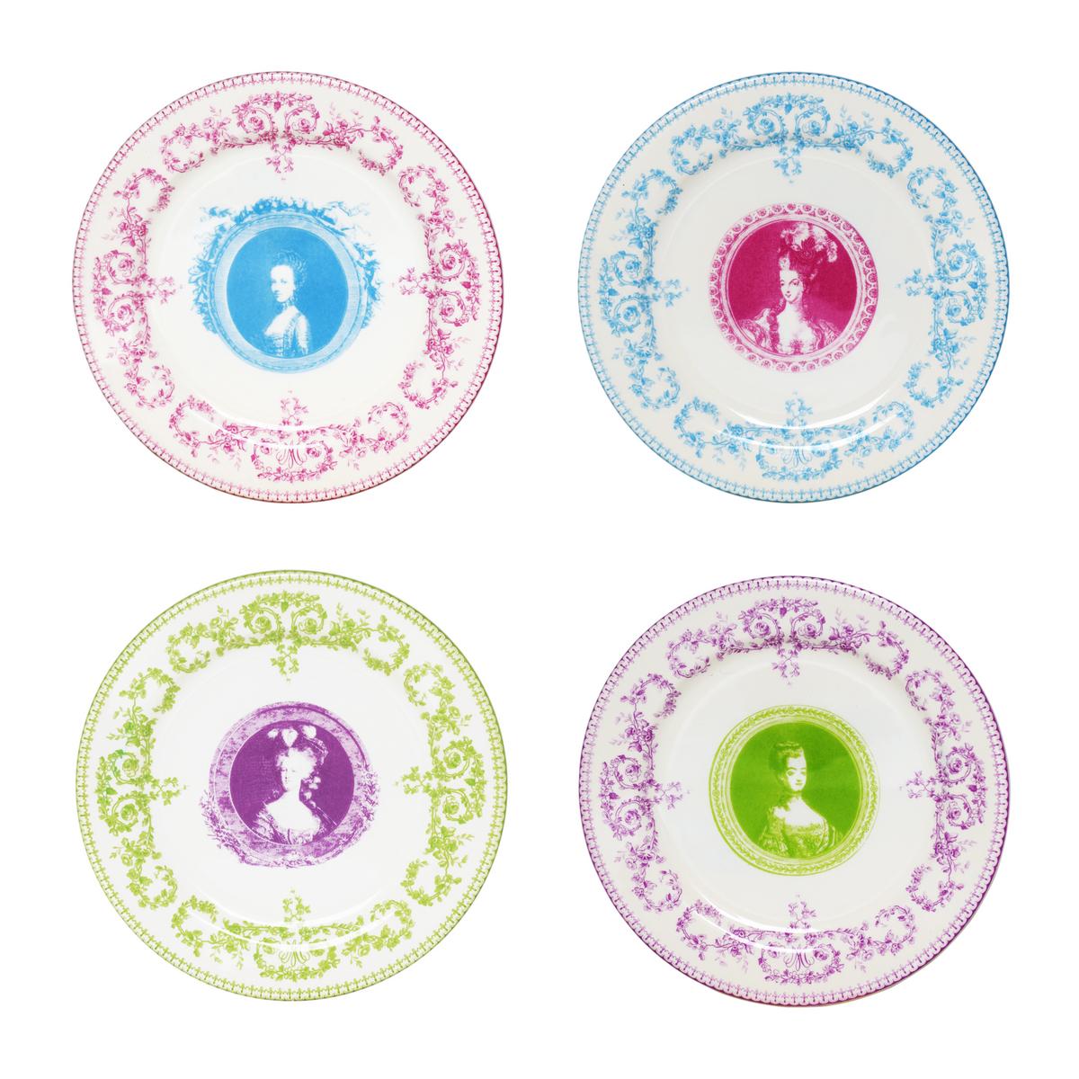Gien Marie-Antoinette set of 4 mini plates, 4 patterns | artedona.