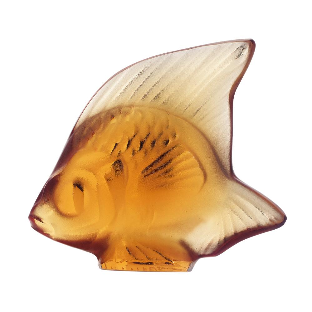 Lalique Small Fish sculpture, amber | artedona.