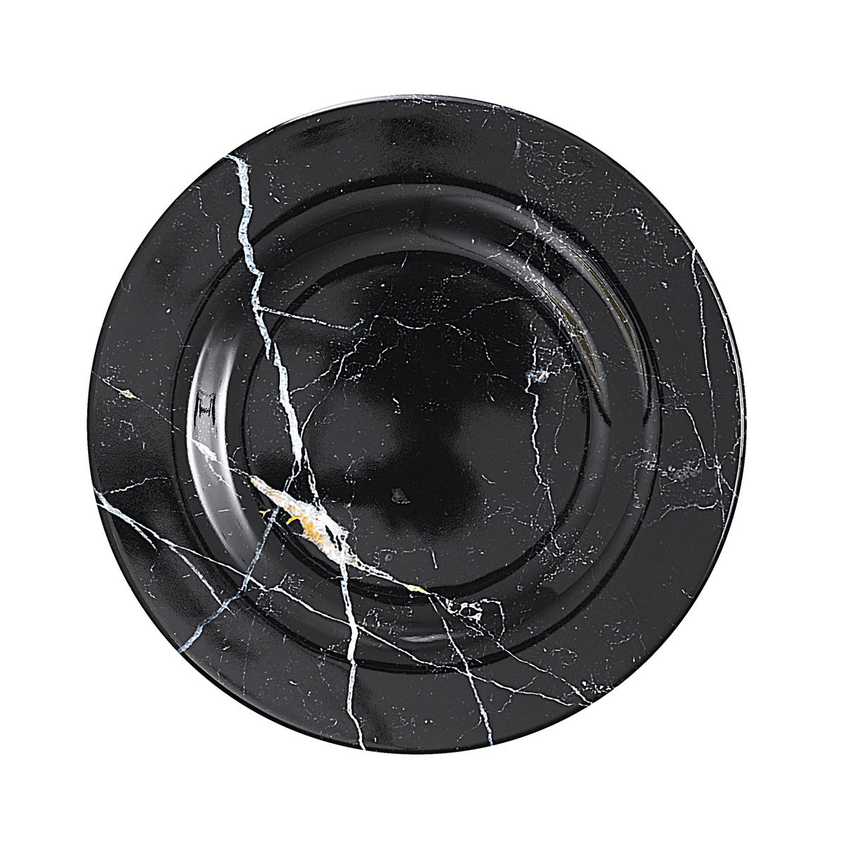 Mario Luca Giusti Moreschina melamine dessert plate, black | artedona.