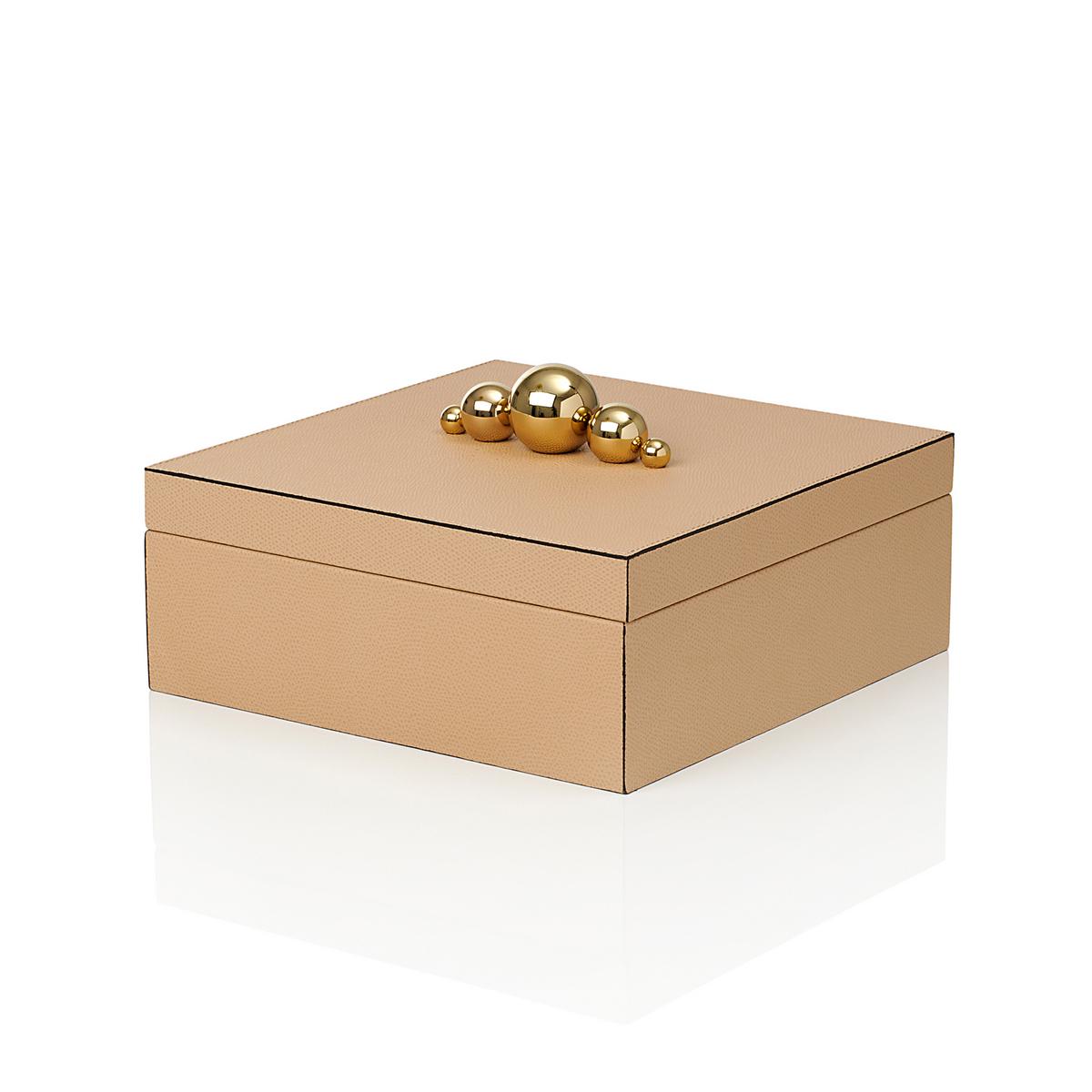 GioBagnara Box Champagne quadratisch, hoch, cappuccino | artedona.