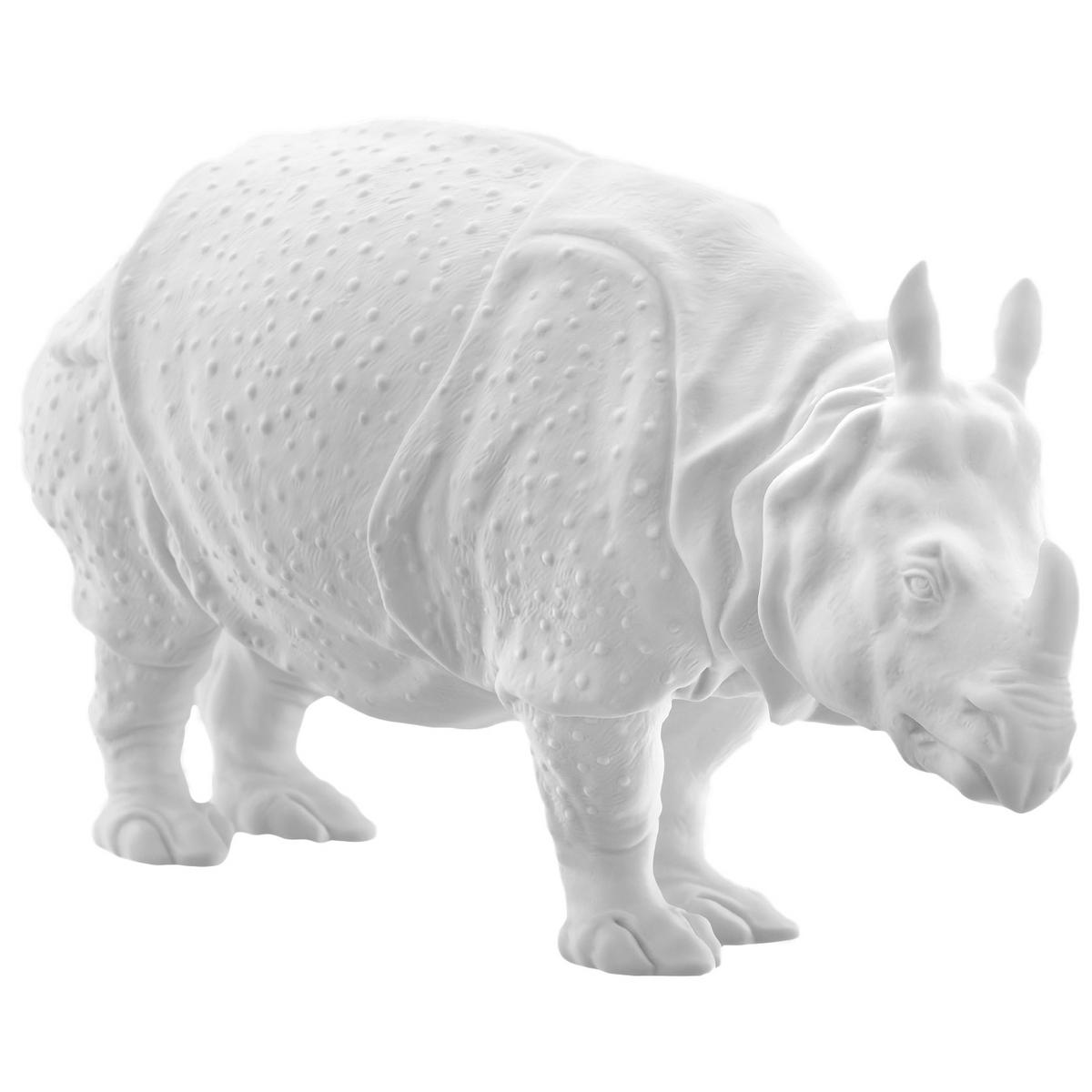 Nymphenburg Clara rhinoceros, white | artedona.