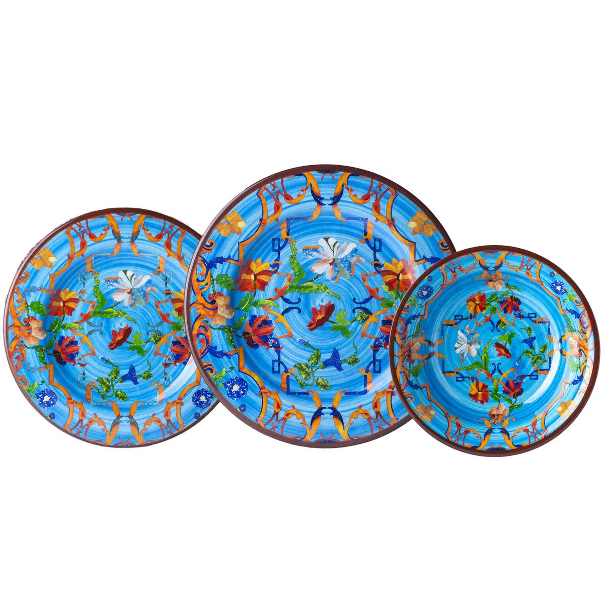 Mario Luca Giusti Pancale melamine plates, turquoise | artedona.