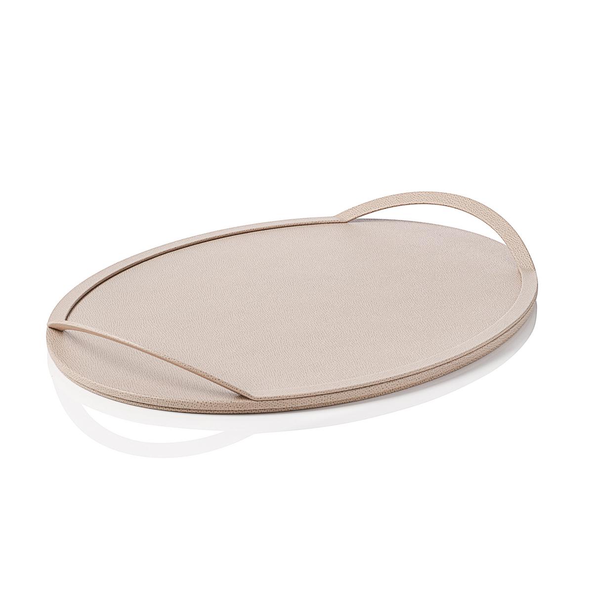 GioBagnara Form oval tray, 33 x 23 cm, stone | artedona.