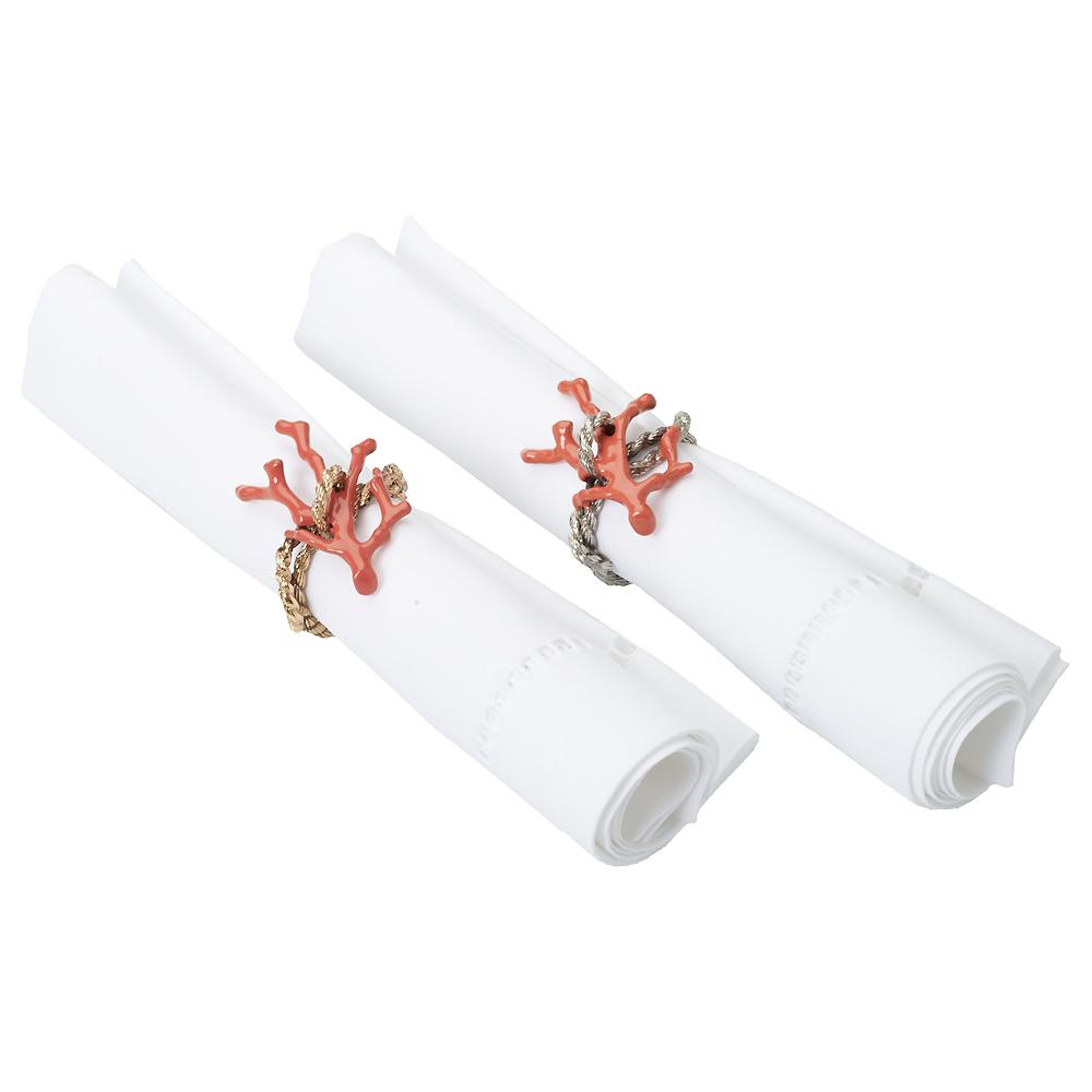 L'Objet Coral napkin rings, set of 4 | artedona.