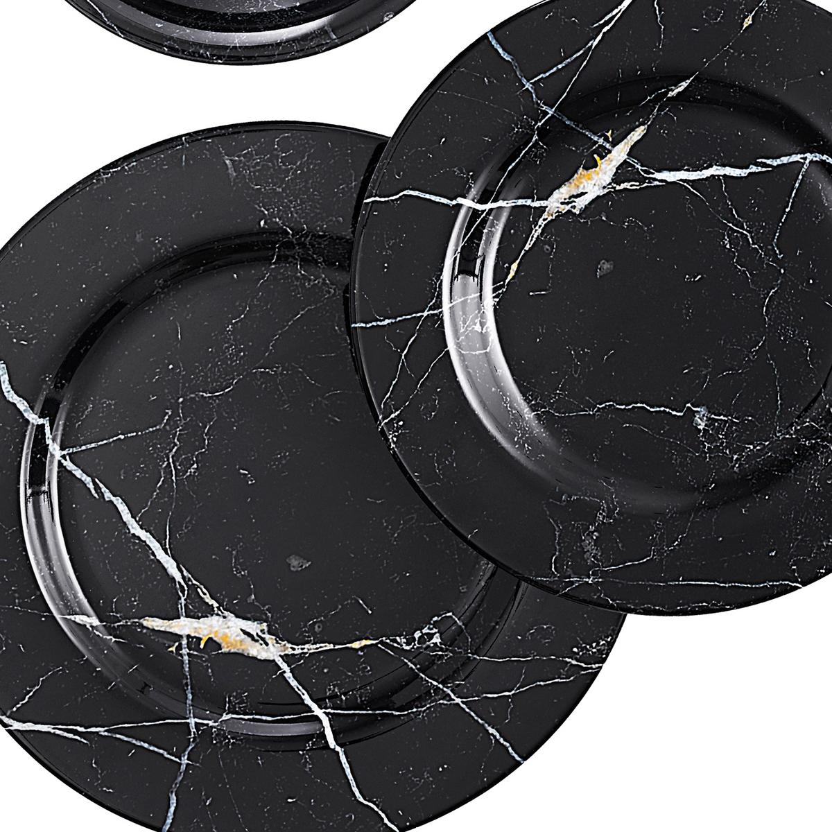 Mario Luca Giusti Moreschina melamine plates, black | artedona.