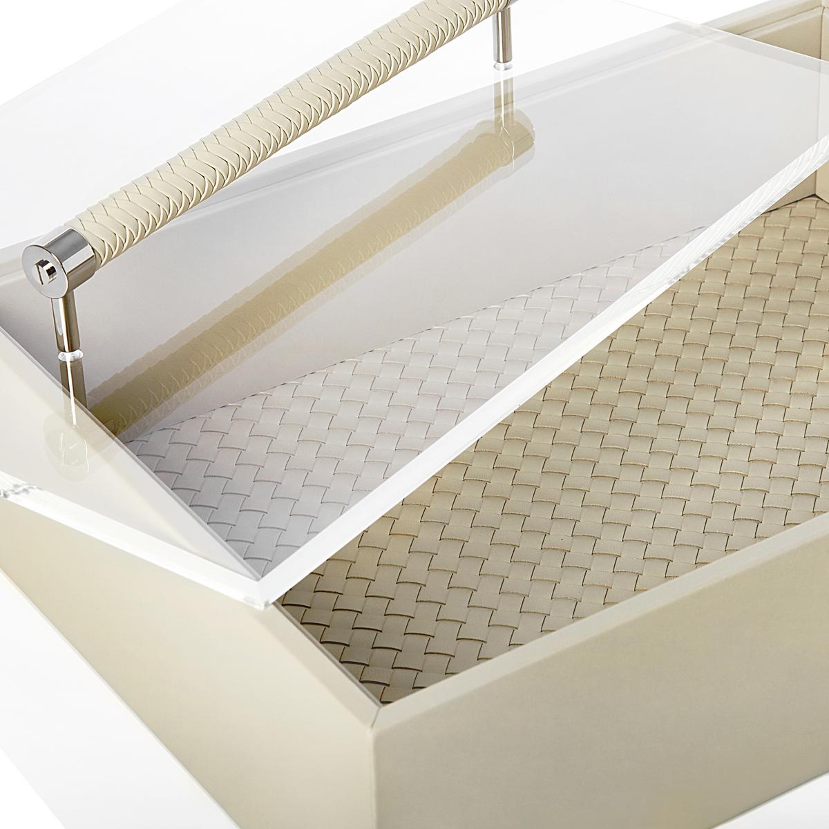 Riviere Milano large leather box, ivory | artedona.