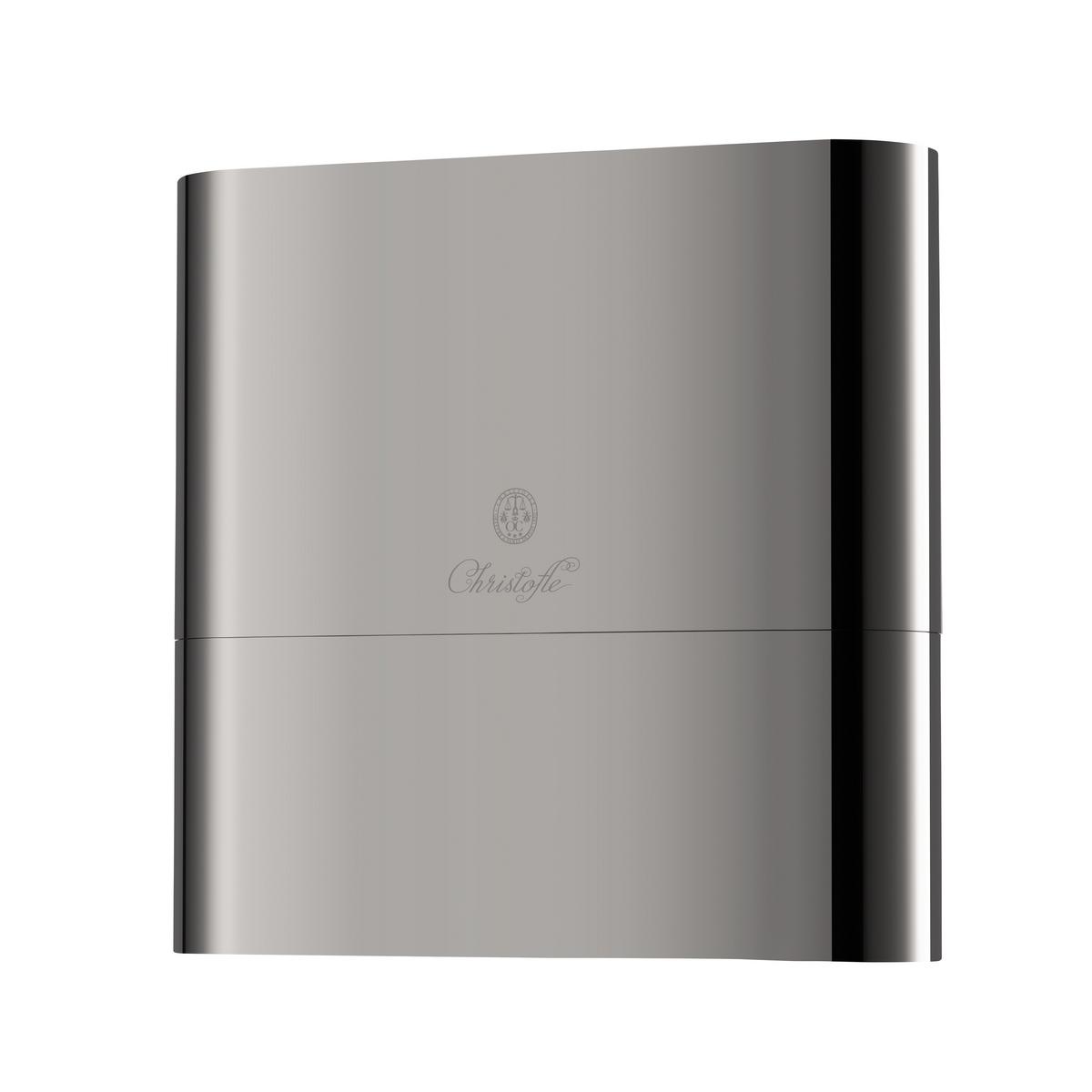 Christofle Concorde stainless steel cutlery case, colour black | artedona.