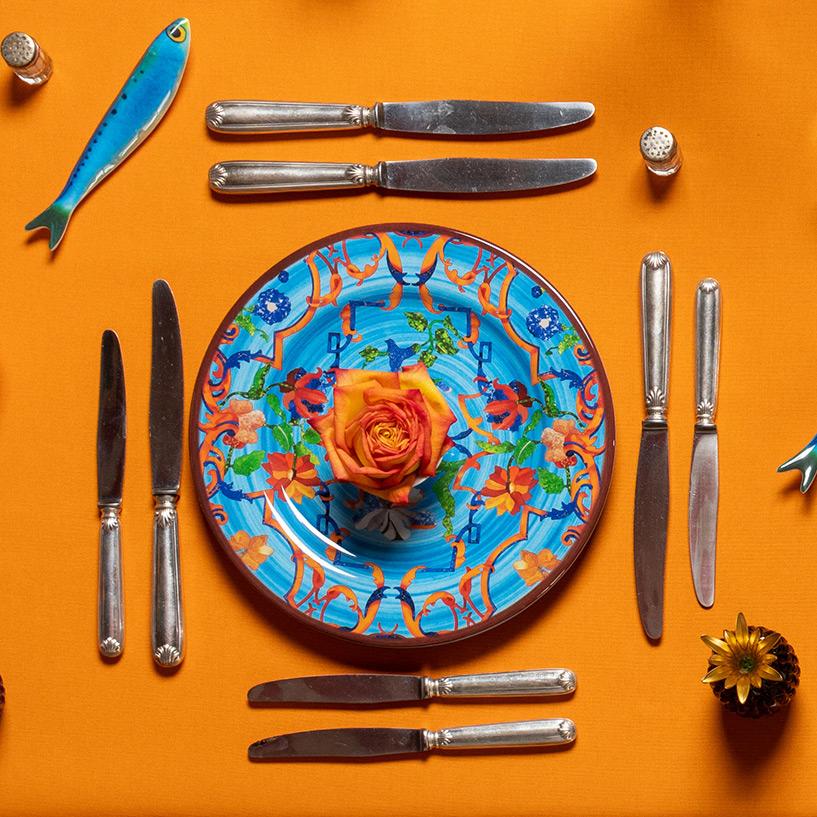 Mario Luca Giusti Pancale melamine plates, turquoise | artedona.