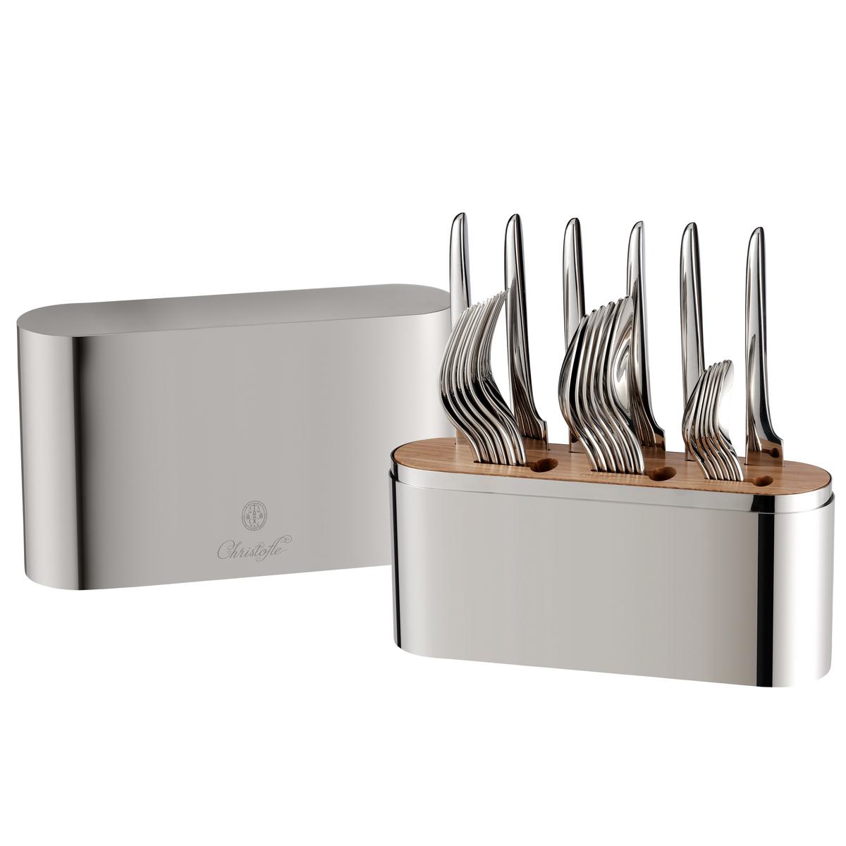 Christofle Concorde stainless steel cutlery case | artedona.