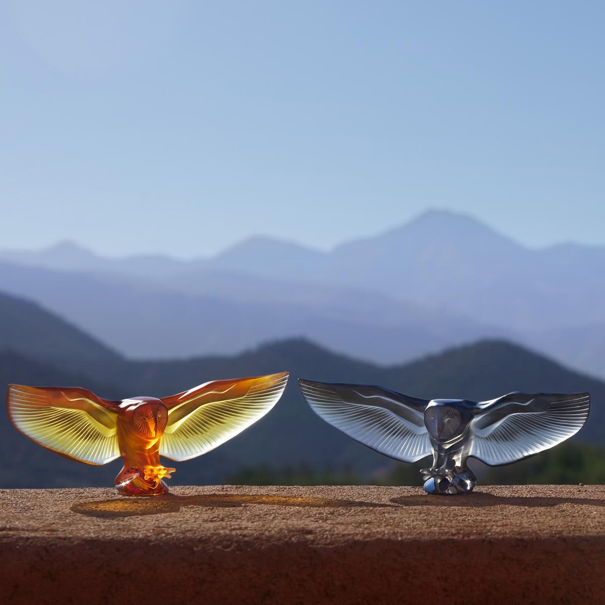 Lalique Barn Owl sculptures | artedona.