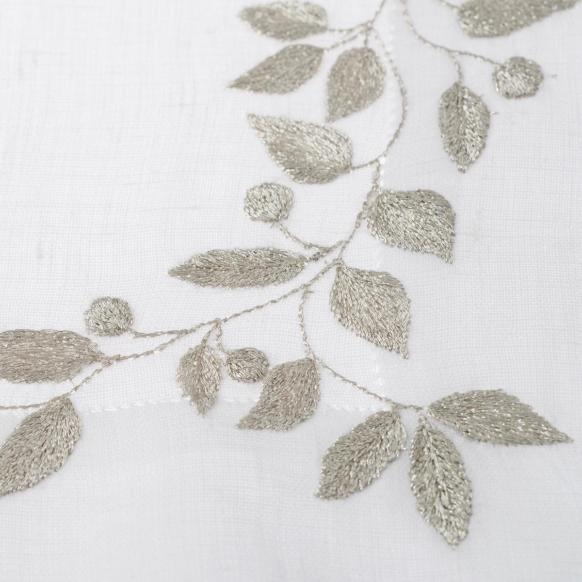 Porthault Feuilles d’Olivier table linen, silver | artedona.