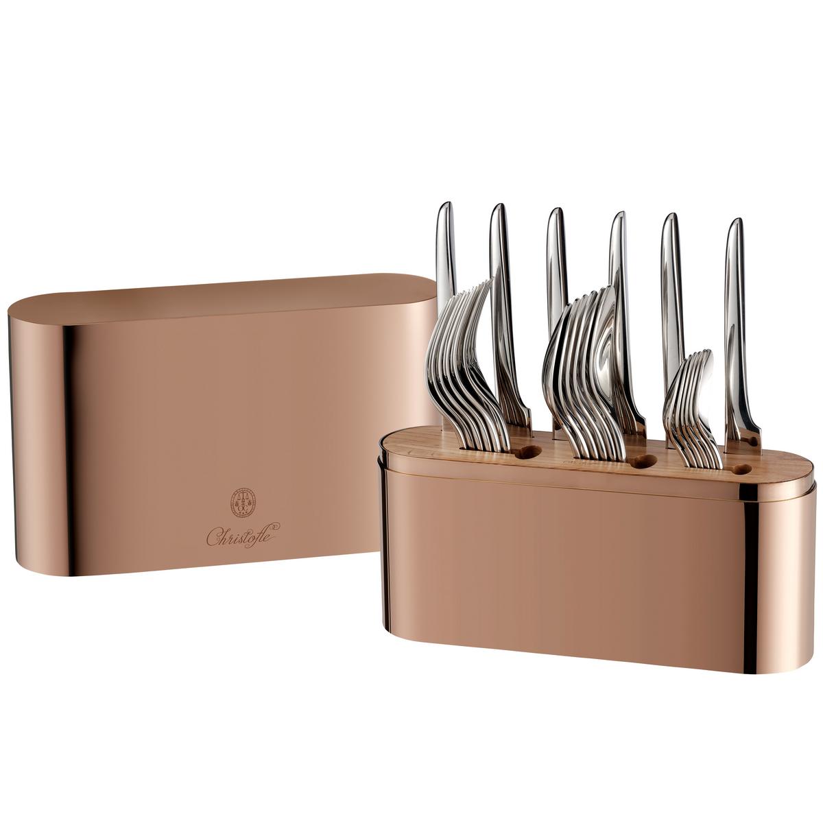 Christofle Besteck-Box Concorde Edelstahl, Farbe kupfer | artedona.