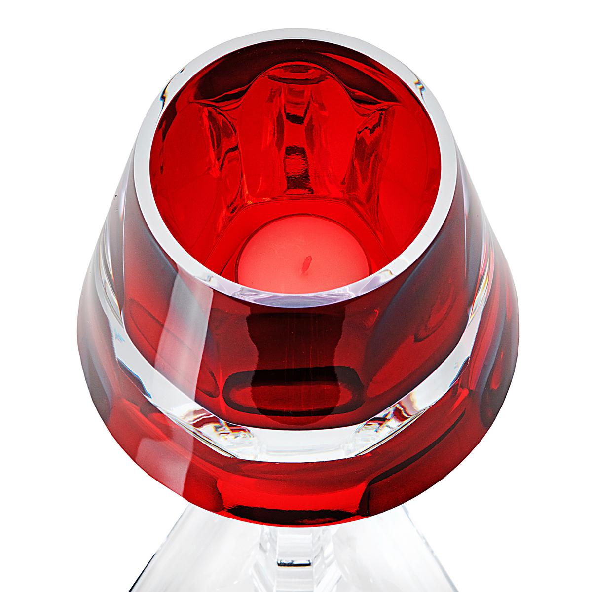 Baccarat Harcourt My Fire candlestick, red | artedona.